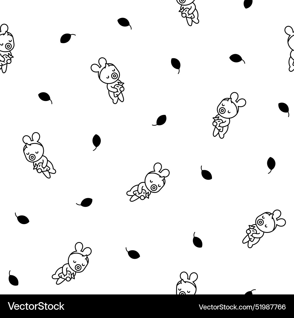 Cute baby boy seamless pattern coloring page Vector Image