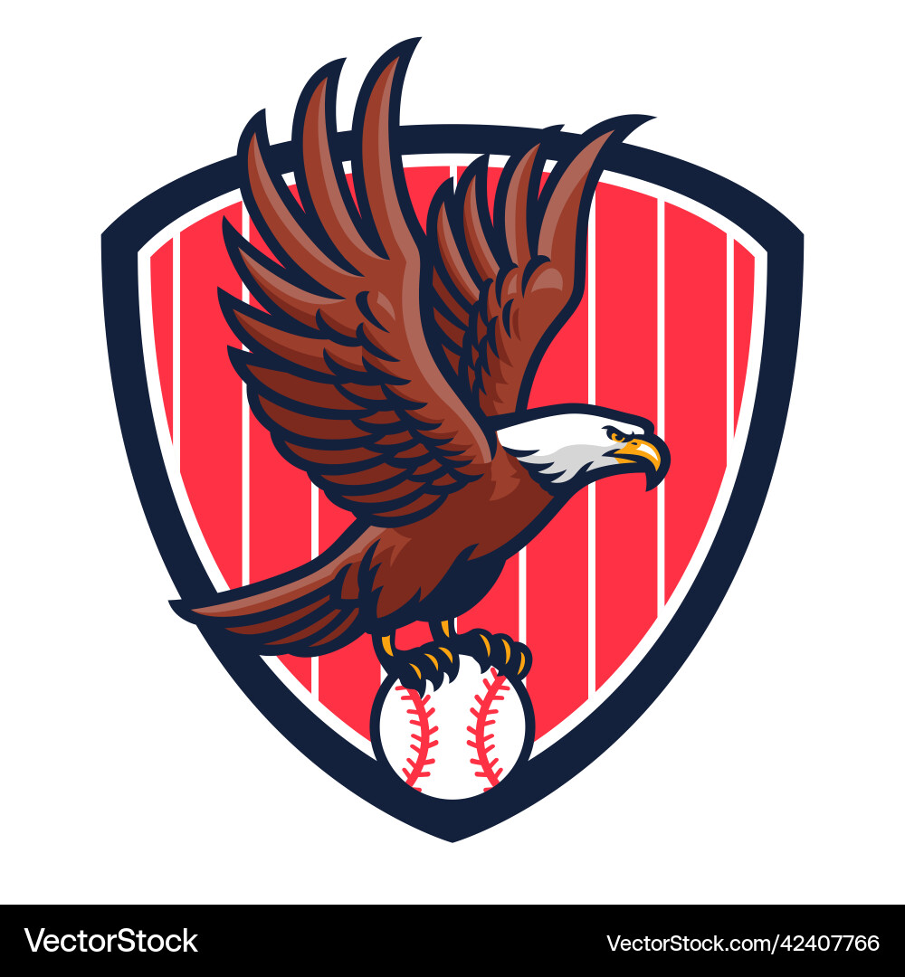 Eagle logo of baseball team Royalty Free Vector Image
