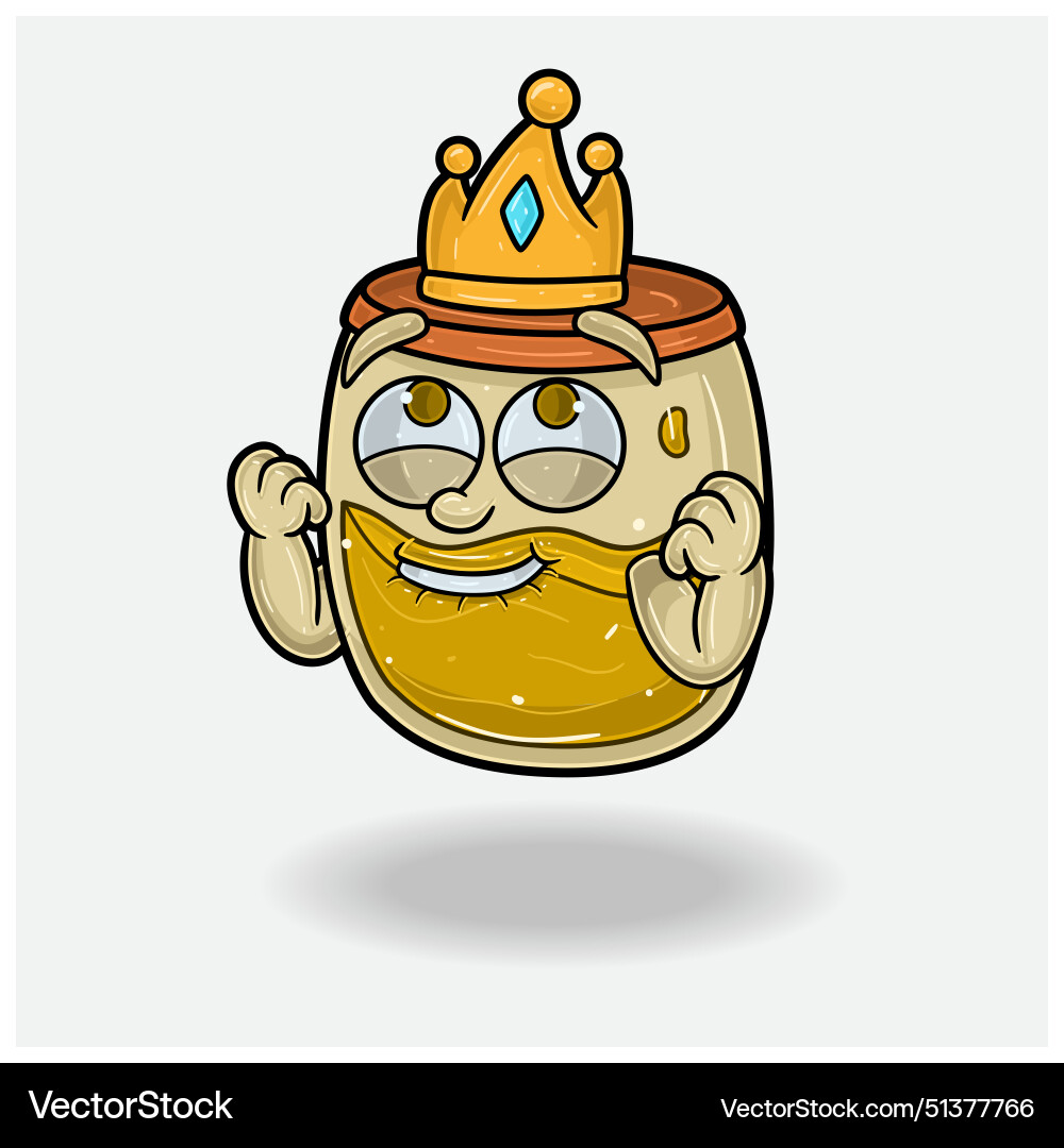 Honey mascot cartoon with happy expression Vector Image