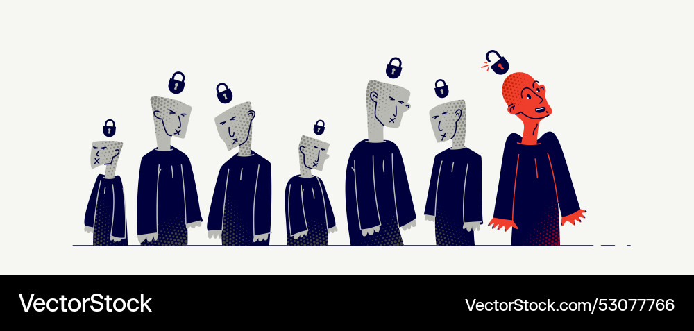 Matrix mind control and totalitarian society Vector Image