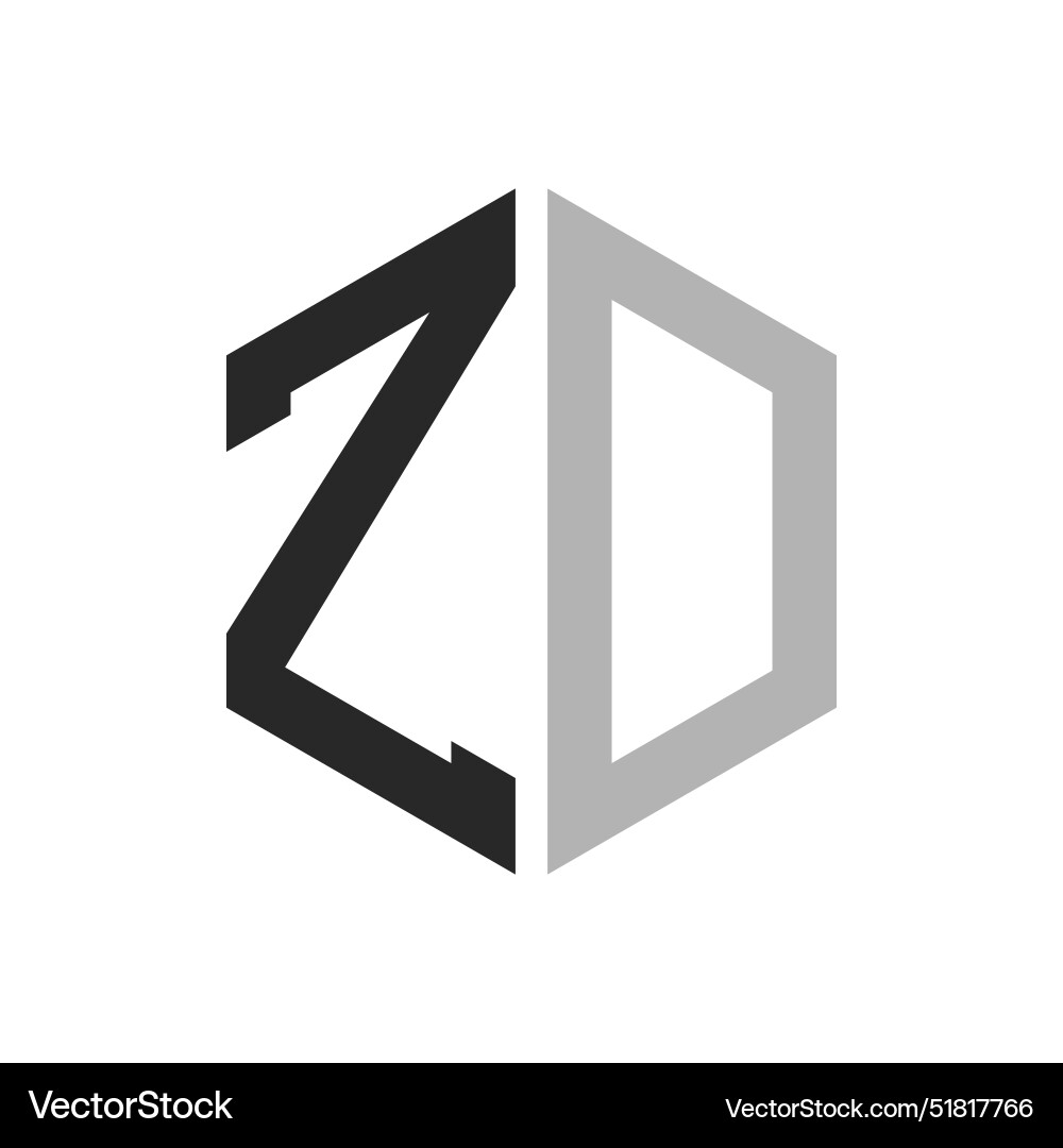 Modern unique hexagon letter zd logo design Vector Image