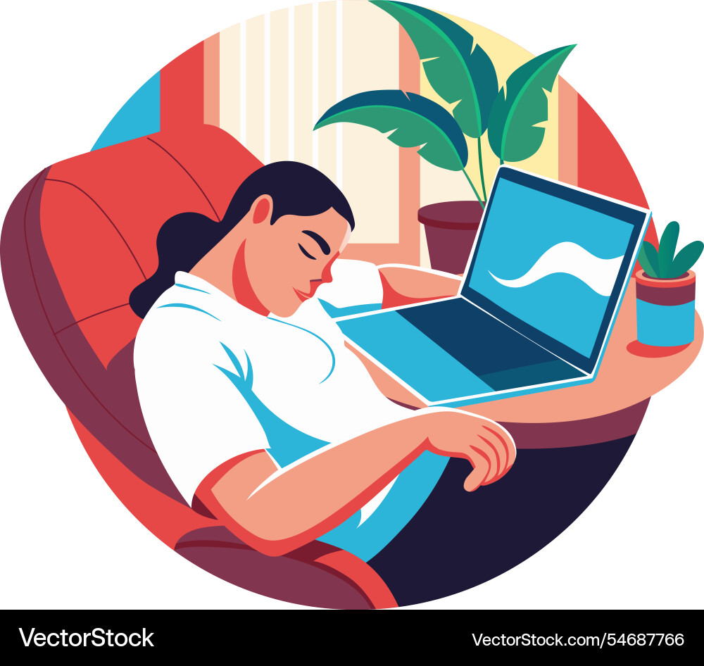 Napping of a person in flat style Royalty Free Vector Image