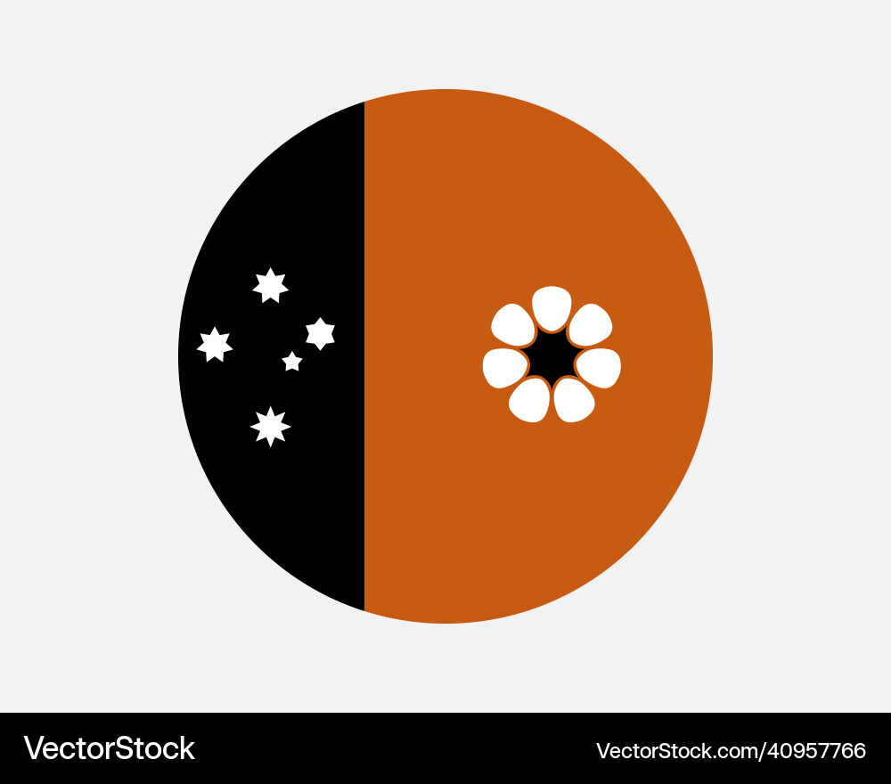 Northern territory nt australia round circle flag Vector Image