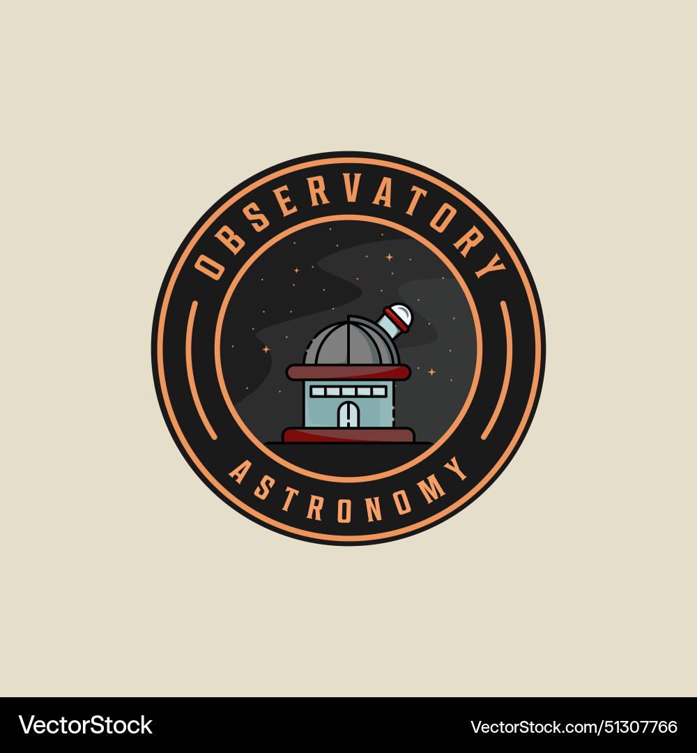 Observatory emblem logo template icon graphic Vector Image