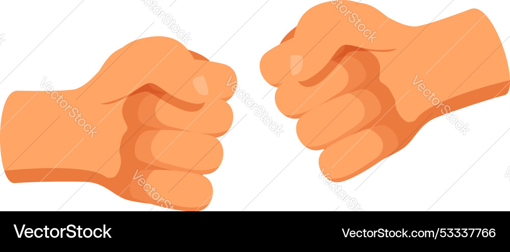 Two cartoon fists are bumping each other Vector Image