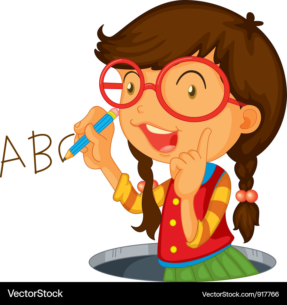 Writing icon girl Royalty Free Vector Image - VectorStock