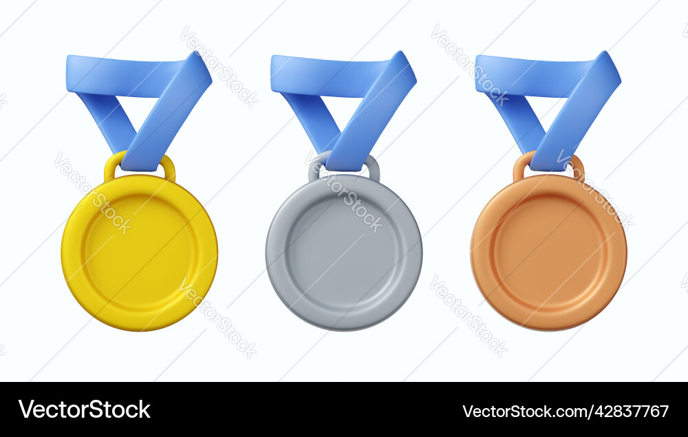 3d medal icon set Royalty Free Vector Image - VectorStock