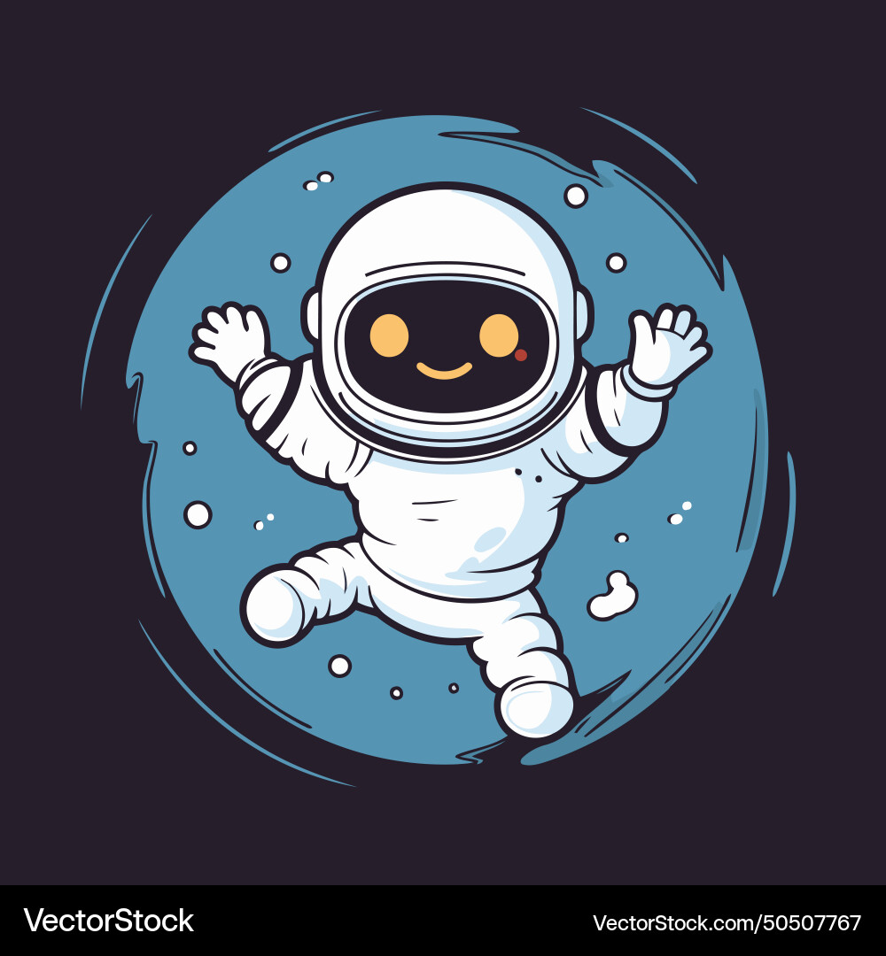 Astronaut in space cute cartoon character Vector Image