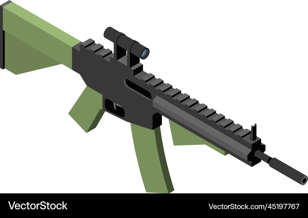 Automatic gun army composition Royalty Free Vector Image