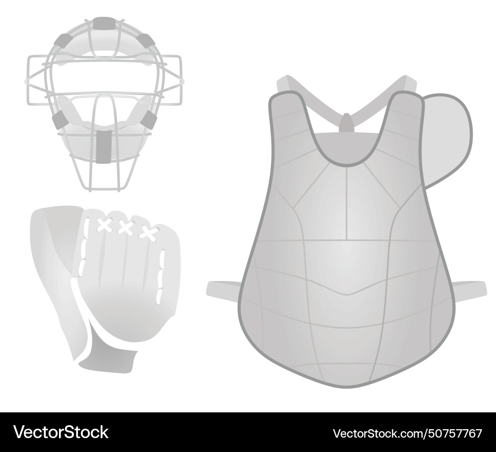 Baseball catchers set Royalty Free Vector Image
