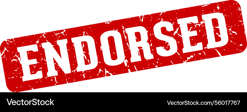 Endorsed rectangular sign endorsed stamp Vector Image