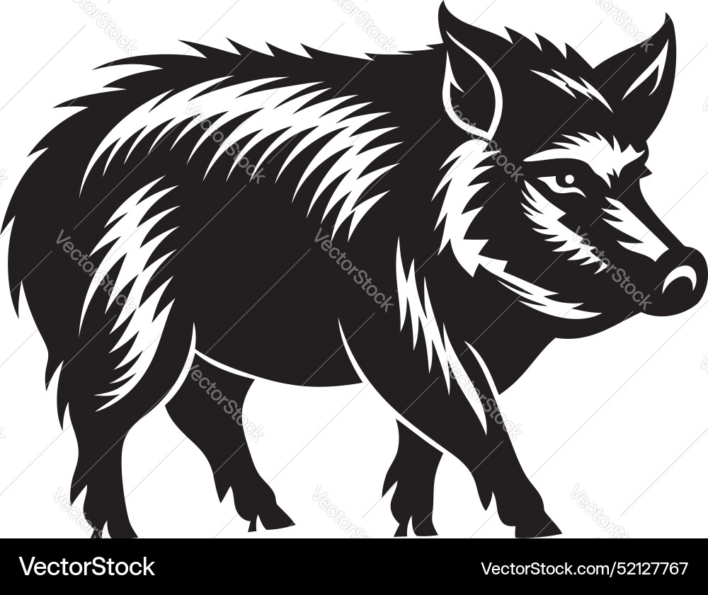 Feral ferocity wild boar symbol tusker thunder Vector Image