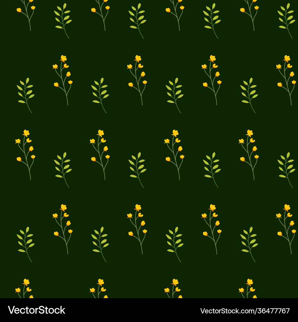 Floral seamless pattern with flowers and leaves Vector Image