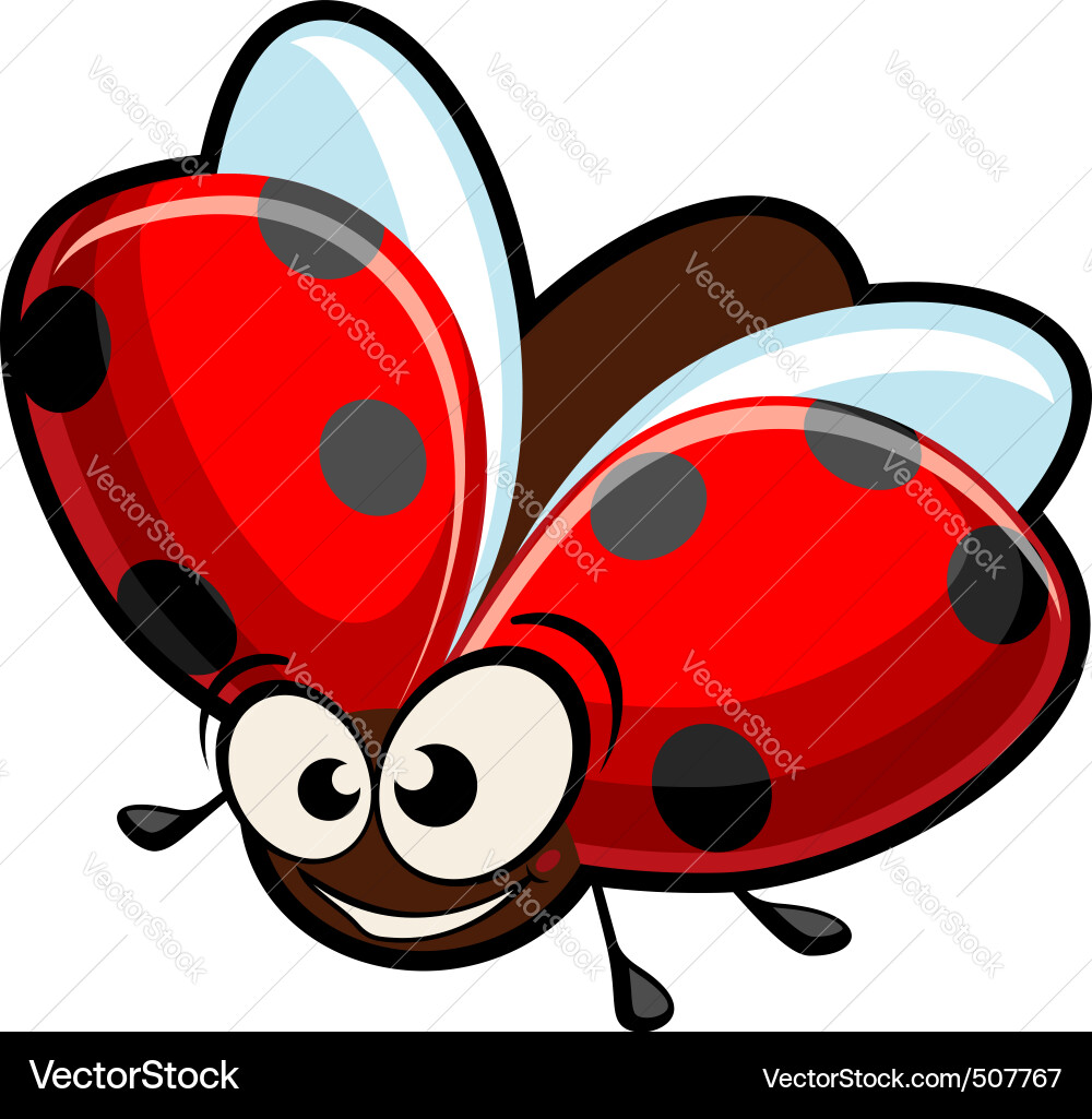 Funny cartoon ladybug Royalty Free Vector Image