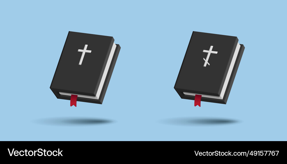 Holy bible 3d render icon on with catholic Vector Image