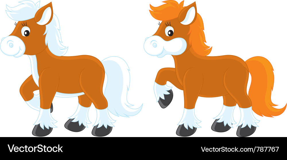 Little ponies Royalty Free Vector Image - VectorStock