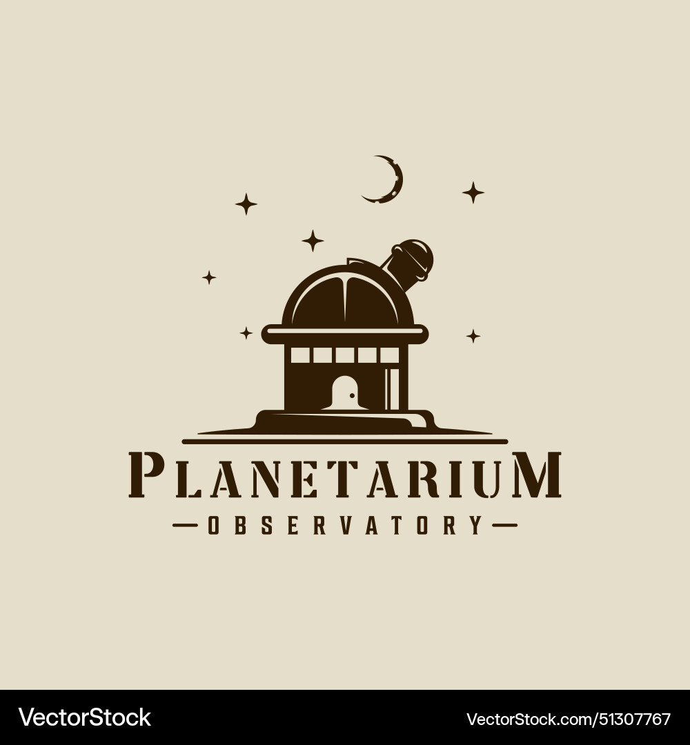 Observatory logo vintage template icon graphic Vector Image