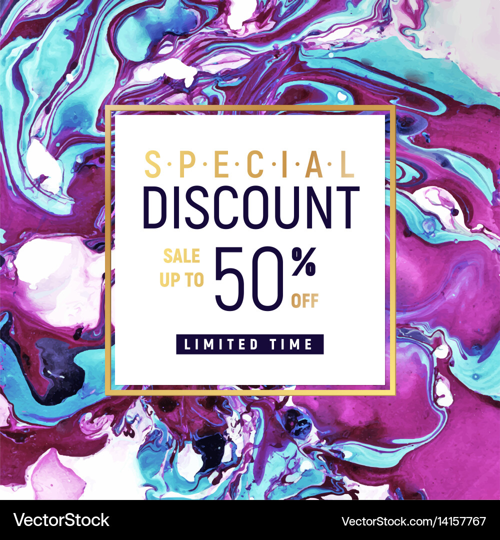 Special discount square banner template Royalty Free Vector