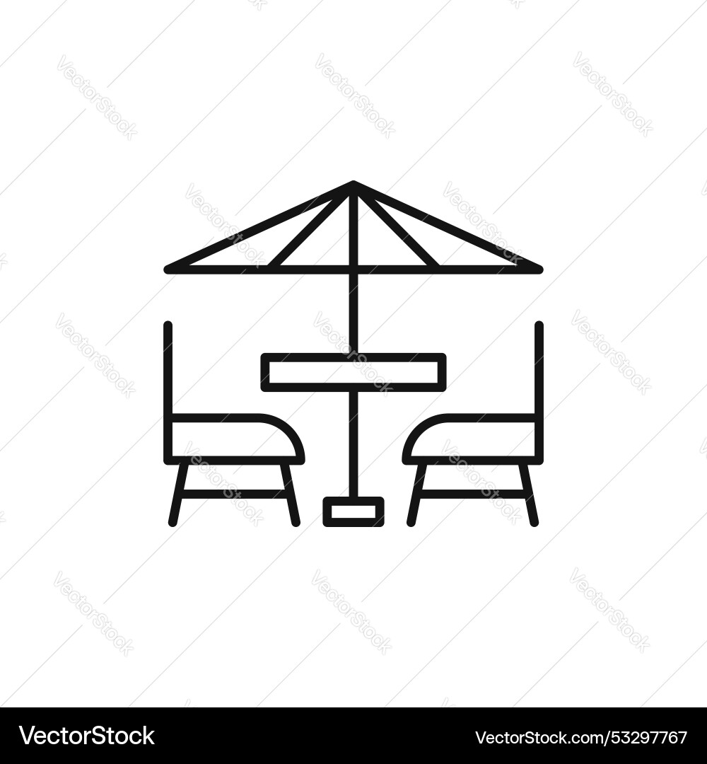 Terrace icon set outside dining cafe table symbol Vector Image