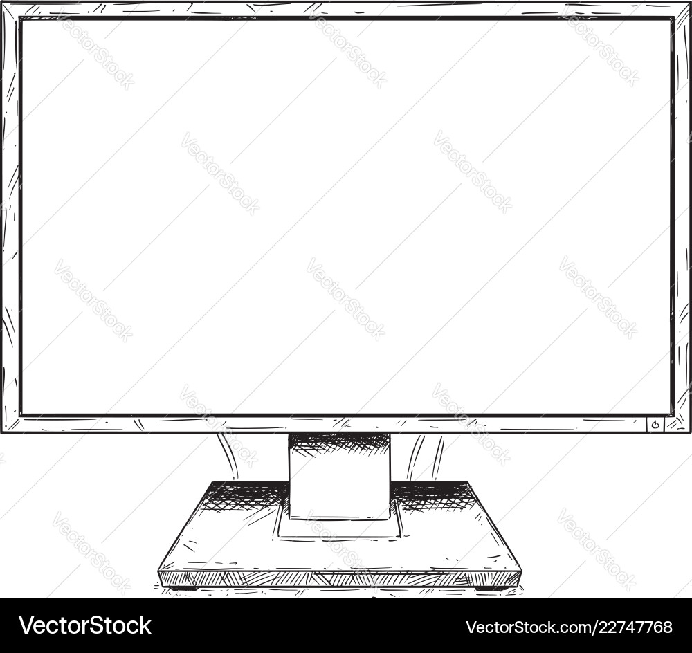 Artistic drawing of computer lcd display as sign Vector Image