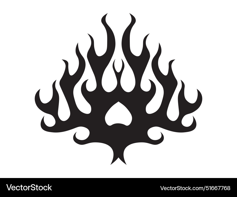 Black fire flame design element tribal style Vector Image