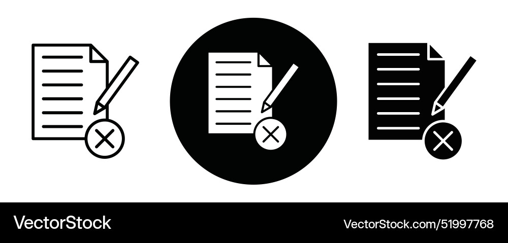Cancel file icon line art Royalty Free Vector Image