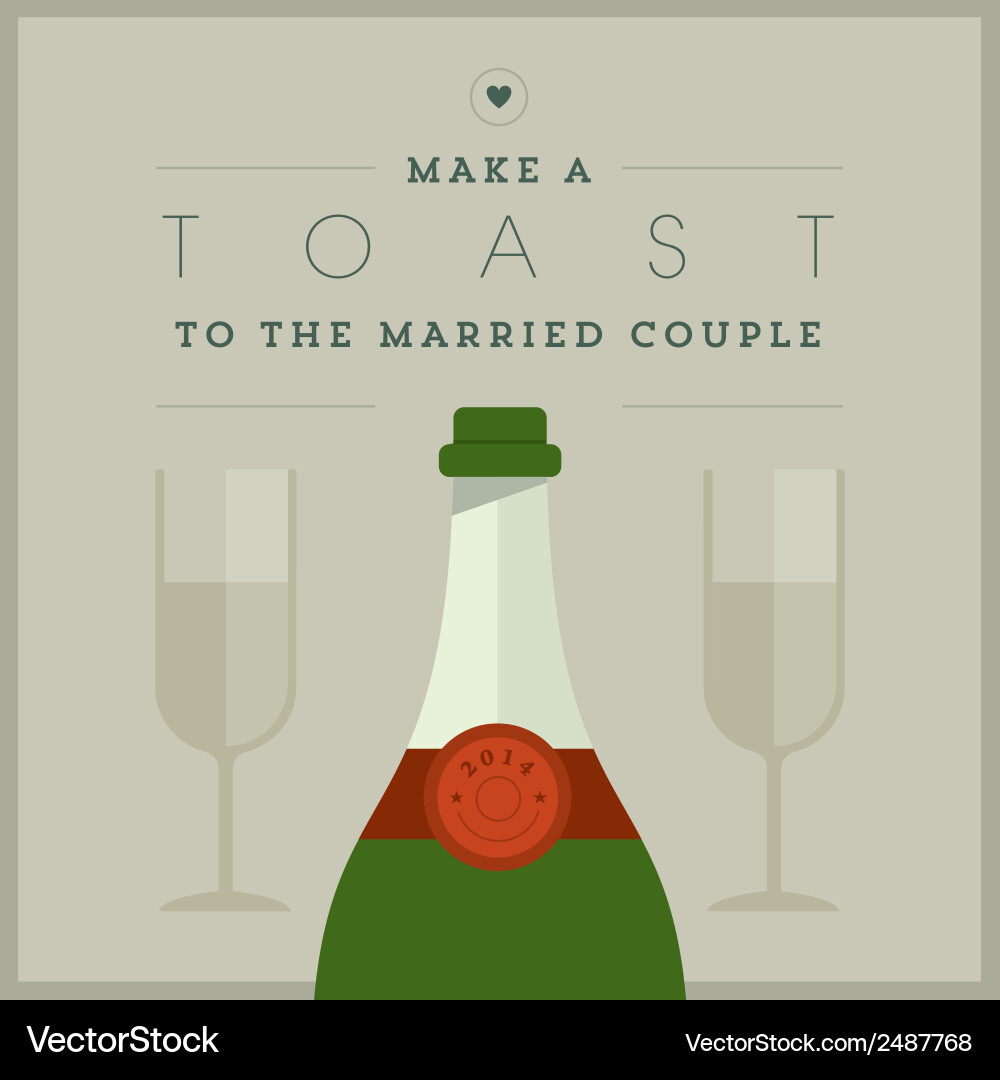 Champagne themed wedding card Royalty Free Vector Image