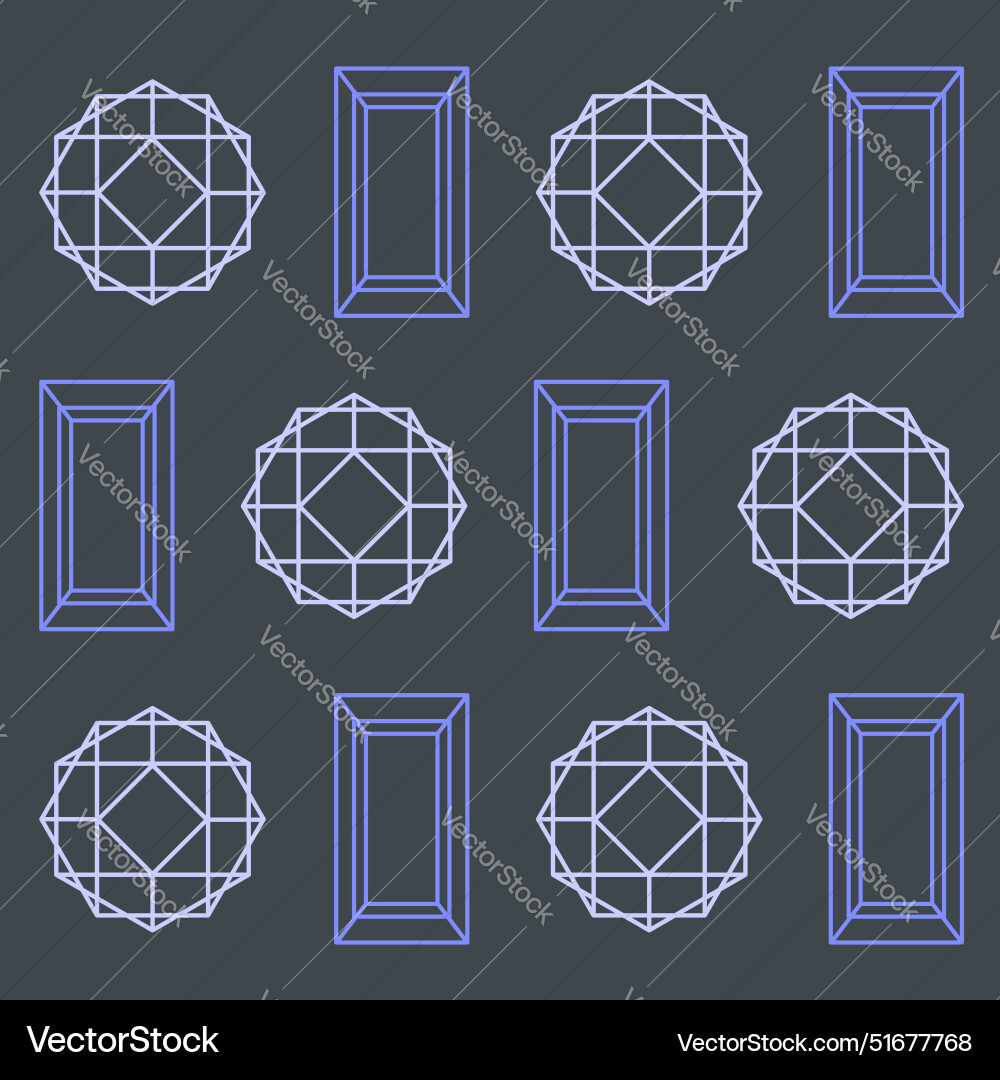 Crystal pattern gemstones seamless texture Vector Image