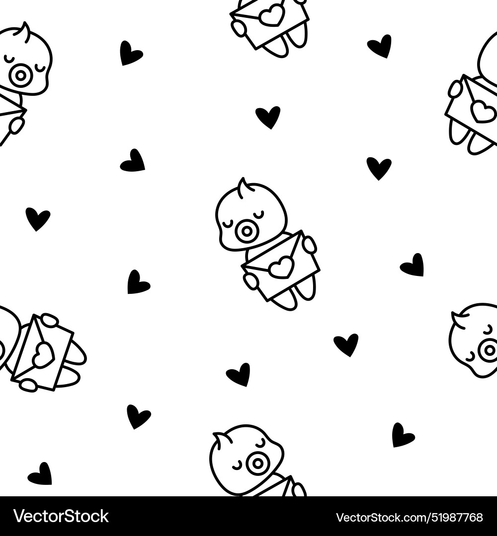 Cute baby boy seamless pattern coloring page Vector Image