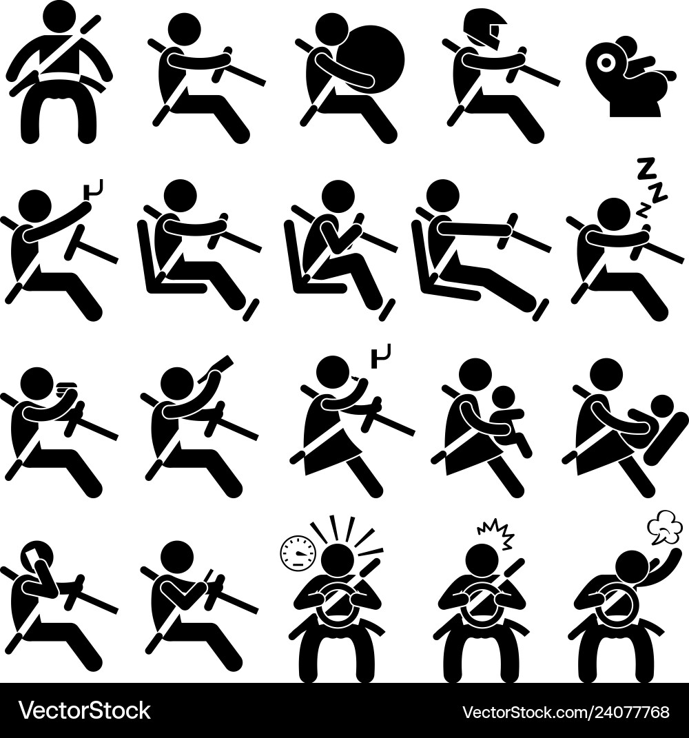 Driving safety guide do and dont stick figure Vector Image