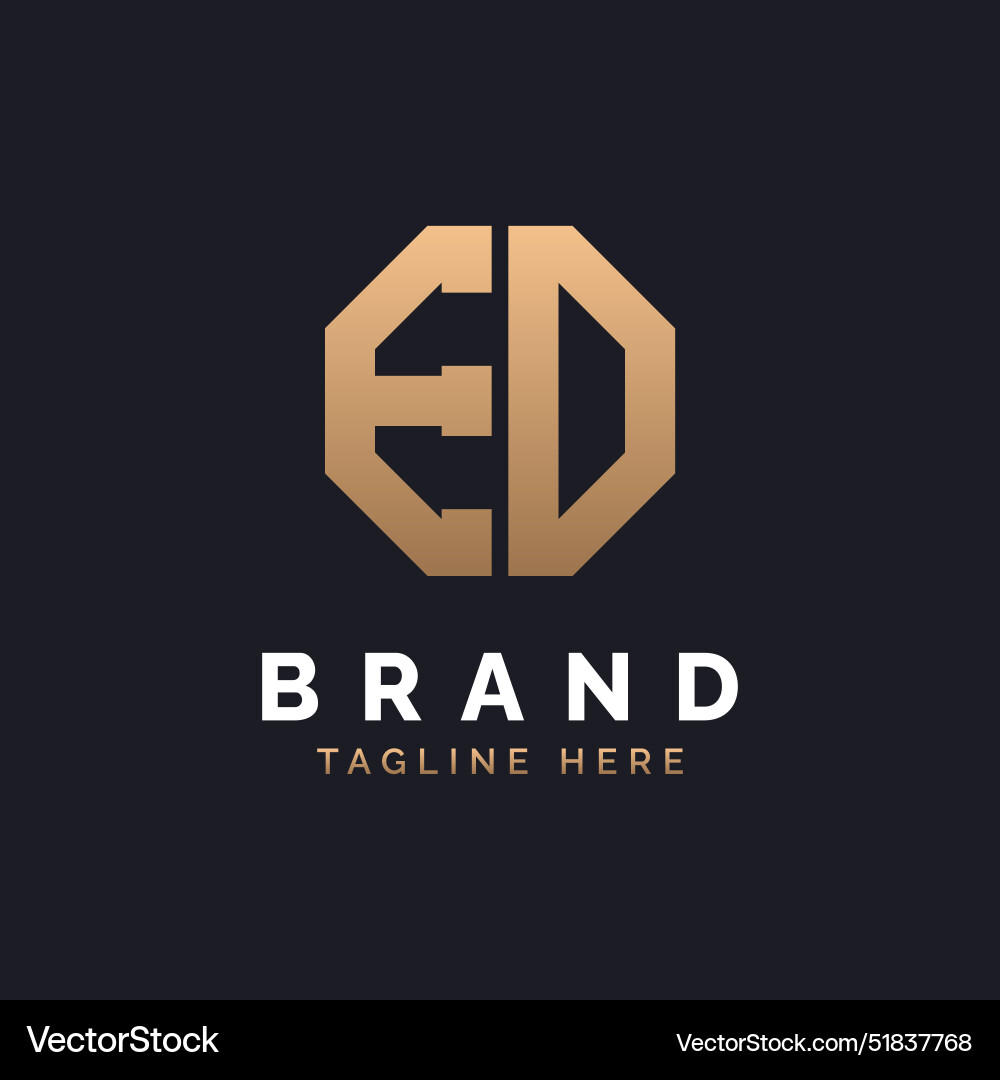 Ed logo design modern minimal elegant and luxury Vector Image
