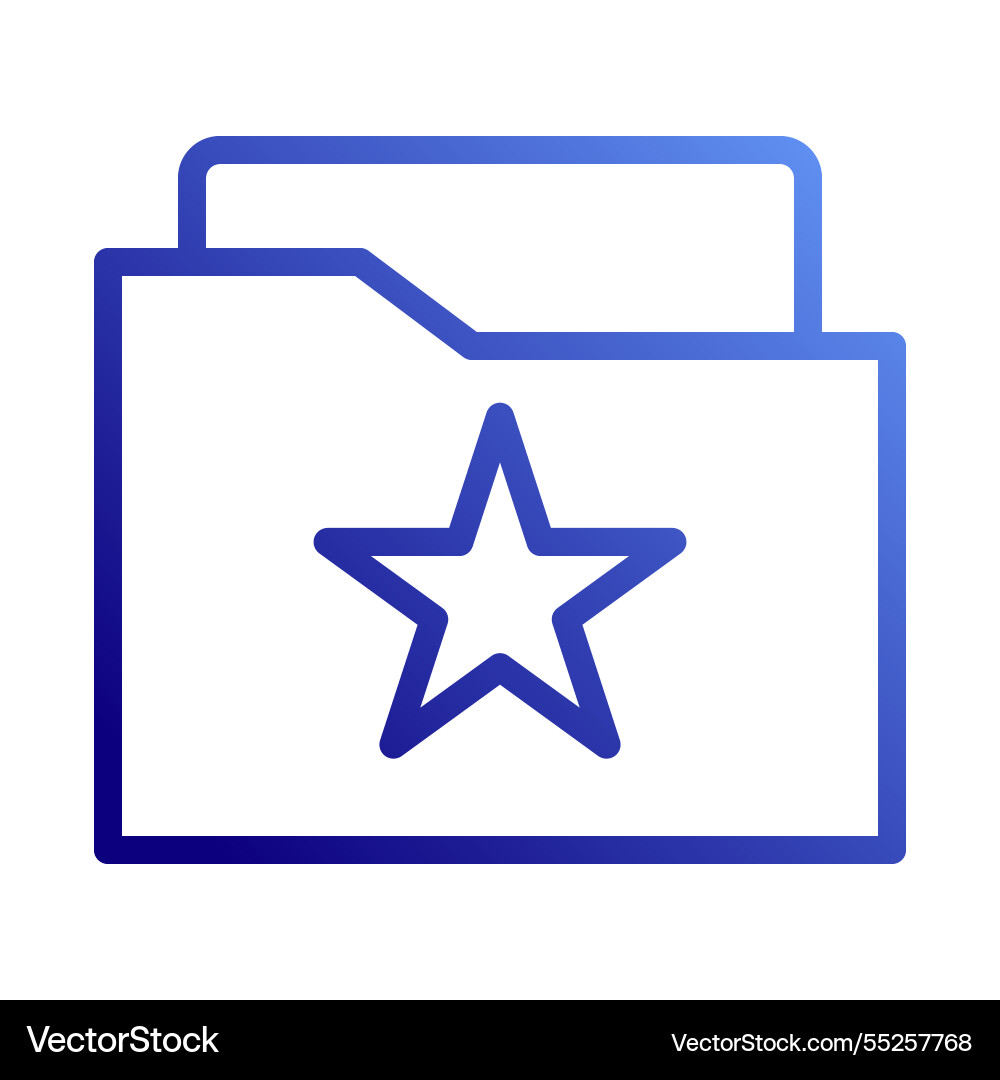 Favorite folder icon with star symbol Royalty Free Vector