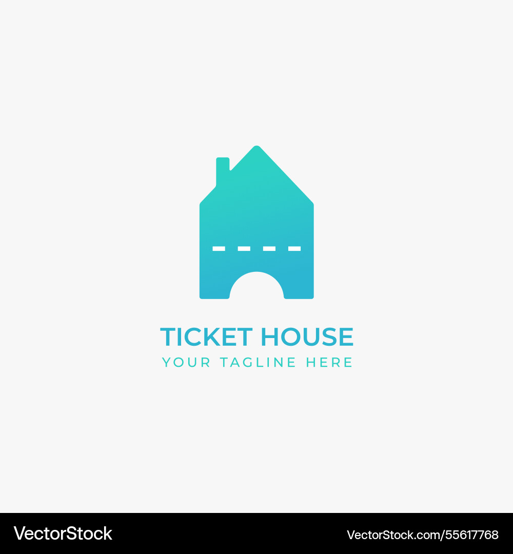 House ticket logo combination ticket symbol with Vector Image