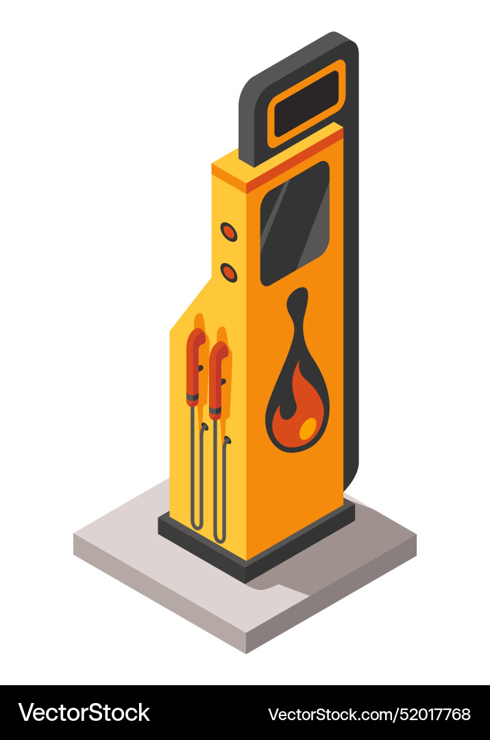 Isometric fuel pump for gas station Royalty Free Vector