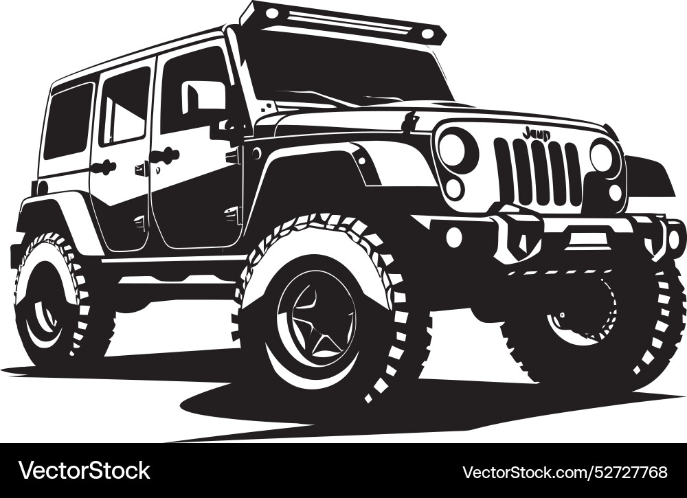 Jeep wrangler iconic design unlimited adventures Vector Image