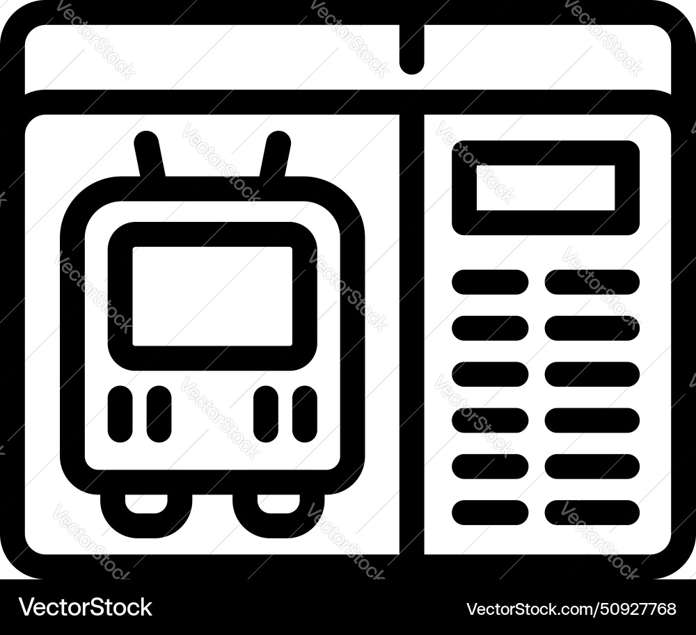 Train ticket icon outline railway Royalty Free Vector Image