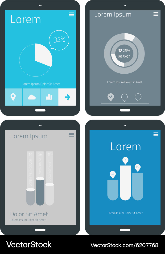 Ui infographics templates Royalty Free Vector Image