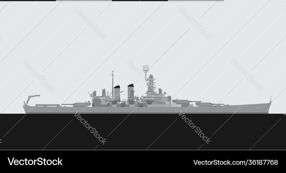 Uss north carolina 1941 us navy battleship Vector Image