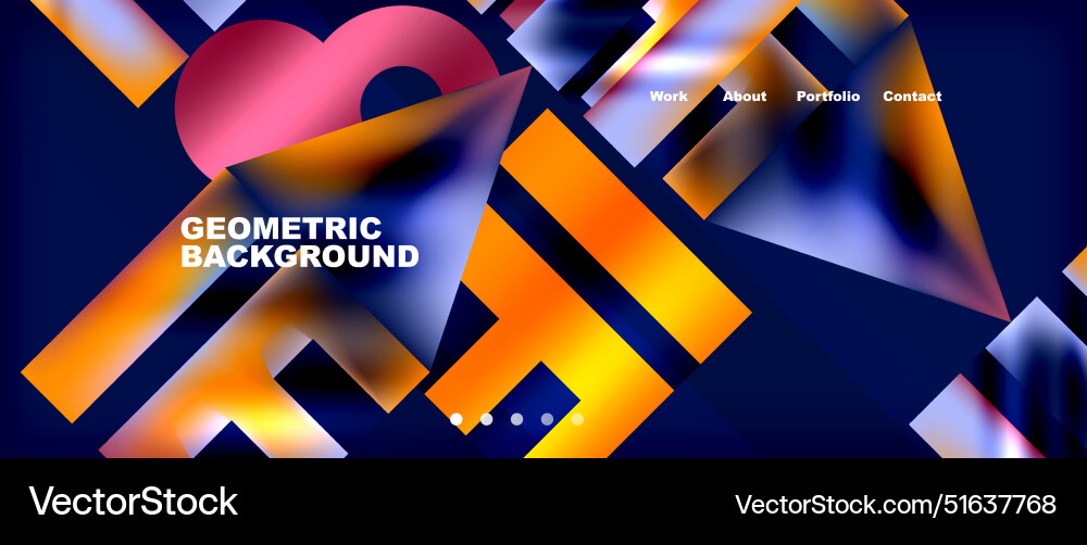 Various colorful geometric shapes abstract web Vector Image