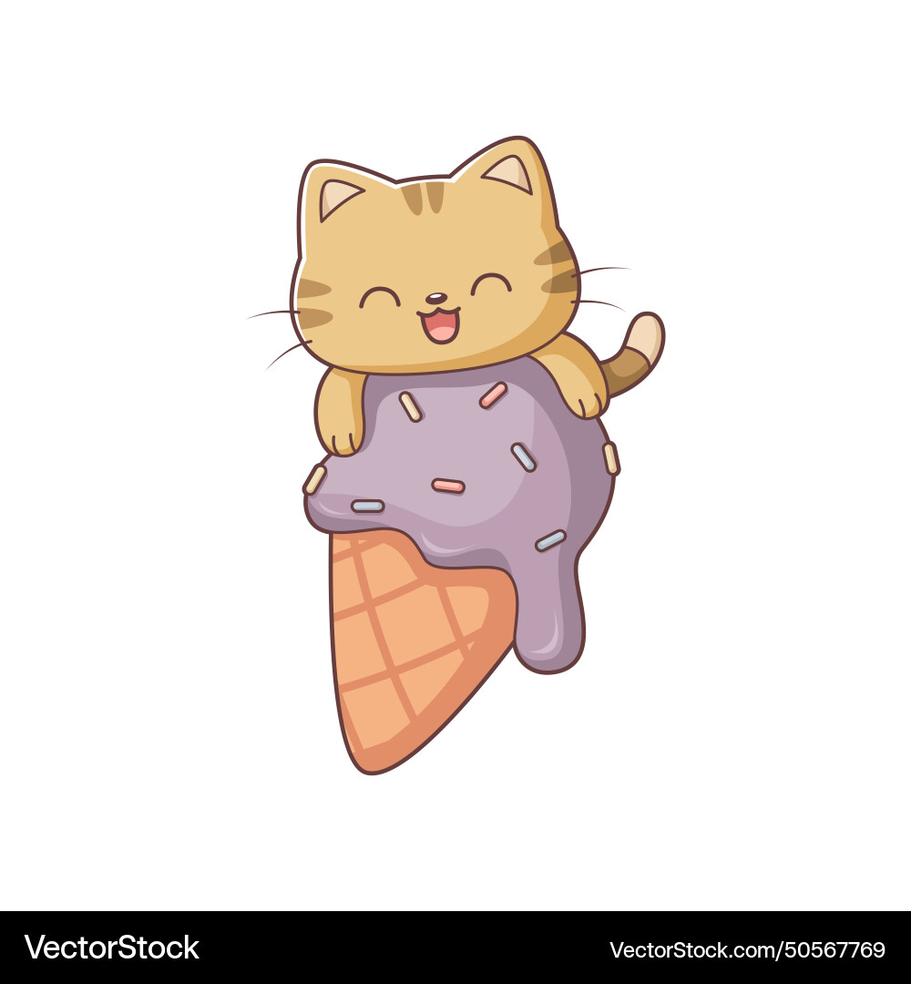 Cute ice cream character design Royalty Free Vector Image