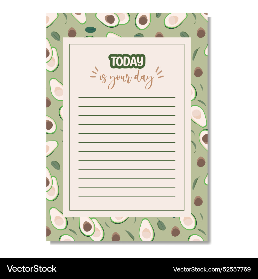 Daily planner note paper to do list decorated Vector Image