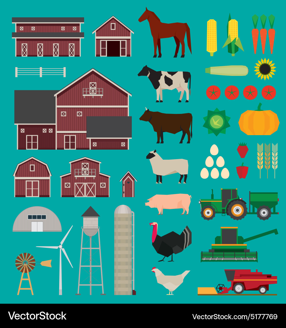 Farm infographic set Royalty Free Vector Image