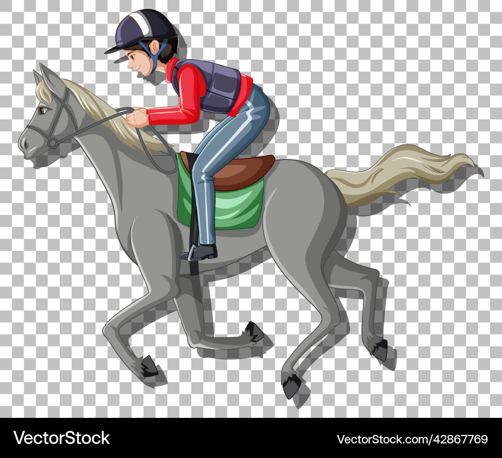 Man riding a horse isolated Royalty Free Vector Image