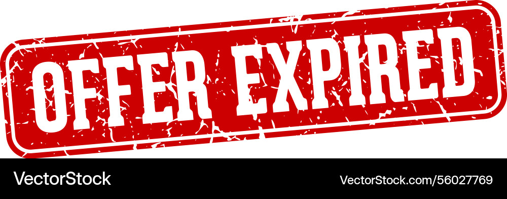 Offer expired rectangular sign stamp Royalty Free Vector
