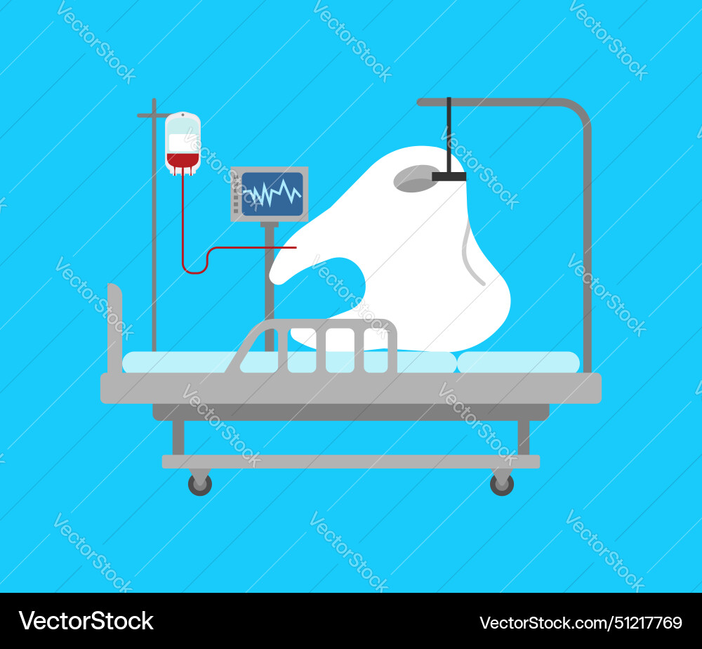 Tooth treatment large rests on medical bed Vector Image