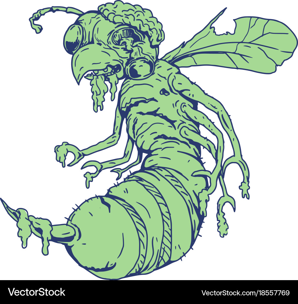Zombie Bee Horror Royalty Free Vector Image - VectorStock