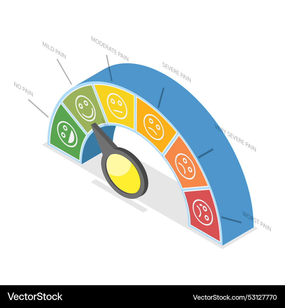 3d isometric flat of pain Royalty Free Vector Image