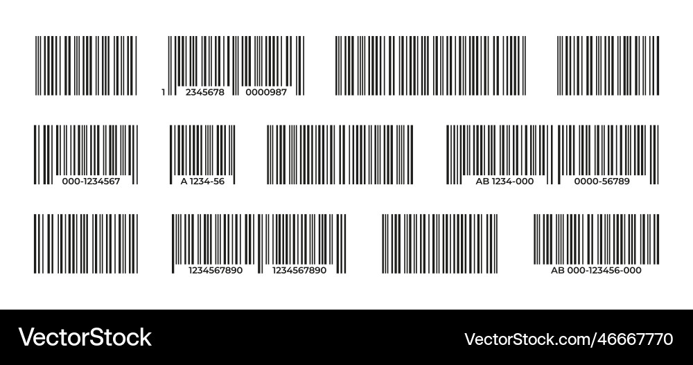 Barcodes collection black label barcode Royalty Free Vector