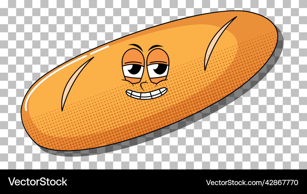Bread cartoon character isolated Royalty Free Vector Image