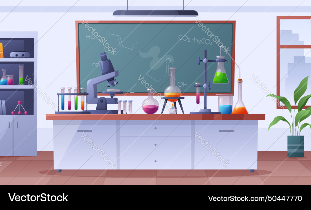 Chemical laboratory room Royalty Free Vector Image